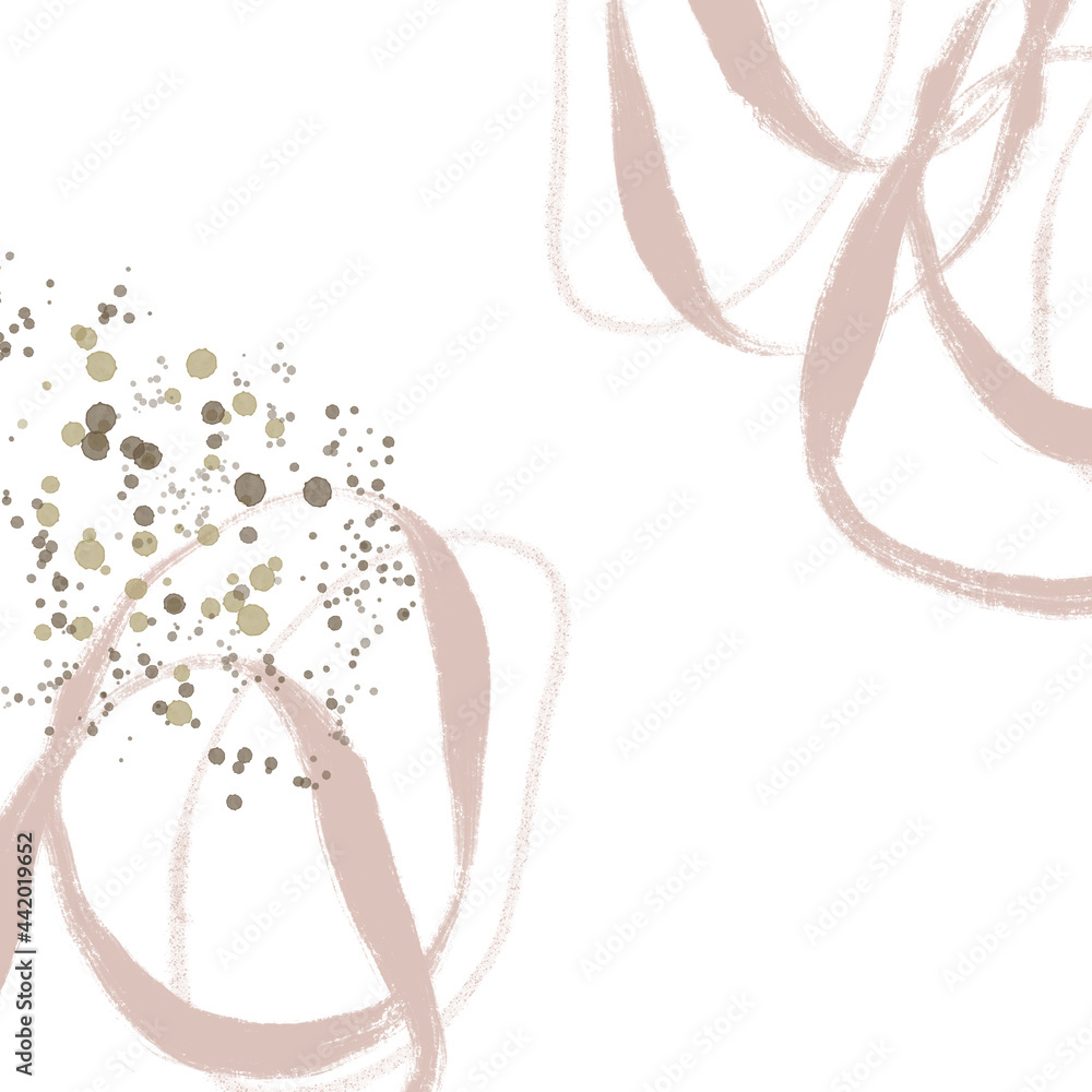 Digital watercolor and line art background. Line drawing on white ...