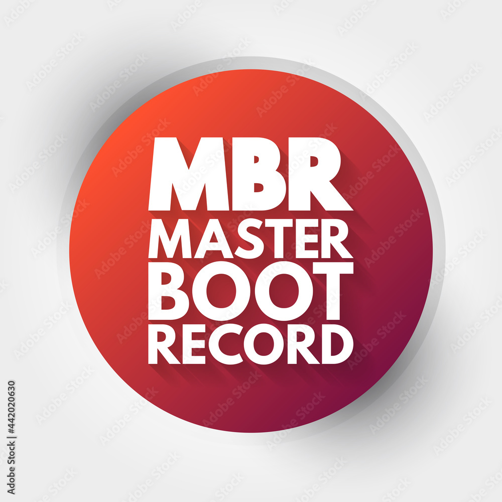 MBR - Master Boot Record acronym, technology concept background Stock ...