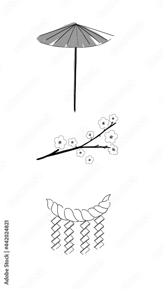 Japanese illustration bundle. Hand drawn sketch. Japanese culture and ...