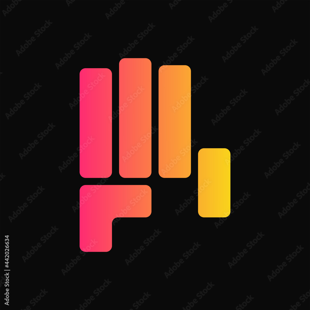 Hand with Three Fingers Up Logo Concept. Gradient, Flat, Modern and ...