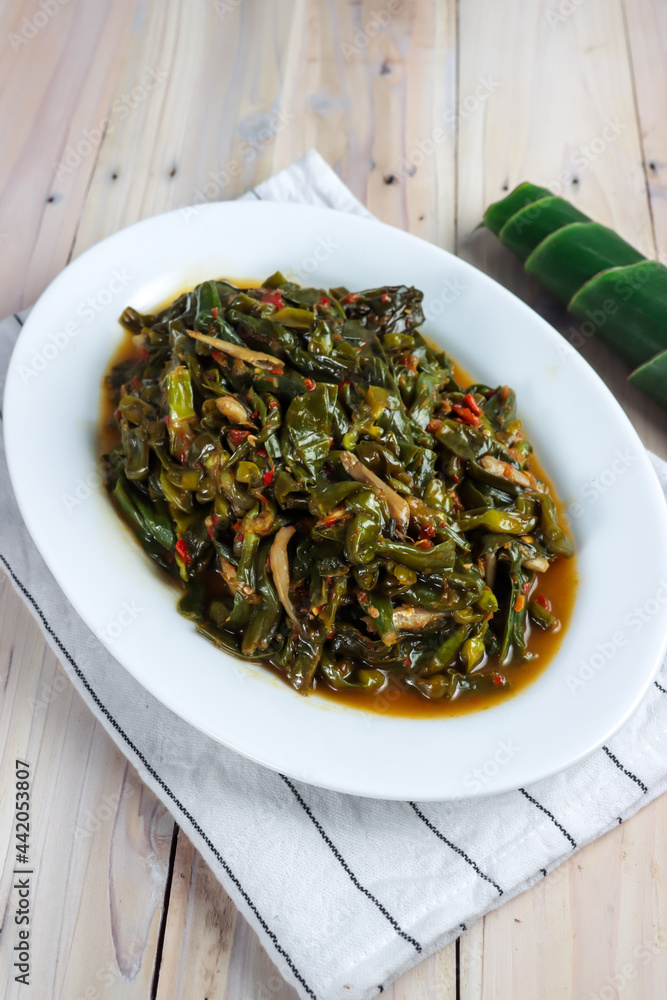 Tumis Genjer or Spicy stir-fried Genjer leaves is Indonesian ...
