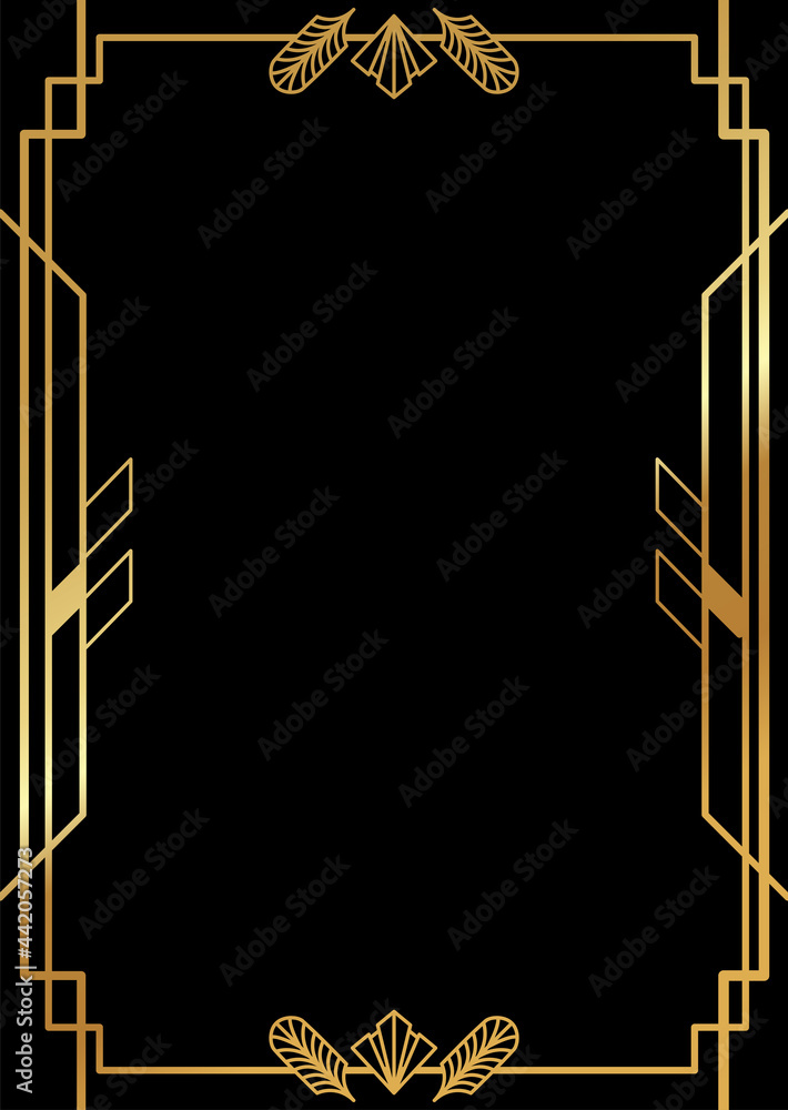 Art Deco Gatsby inspired, Roaring 20s style frame template vector Stock ... Art Deco Gatsby inspired, Roaring 20s style frame template vector Stock ...