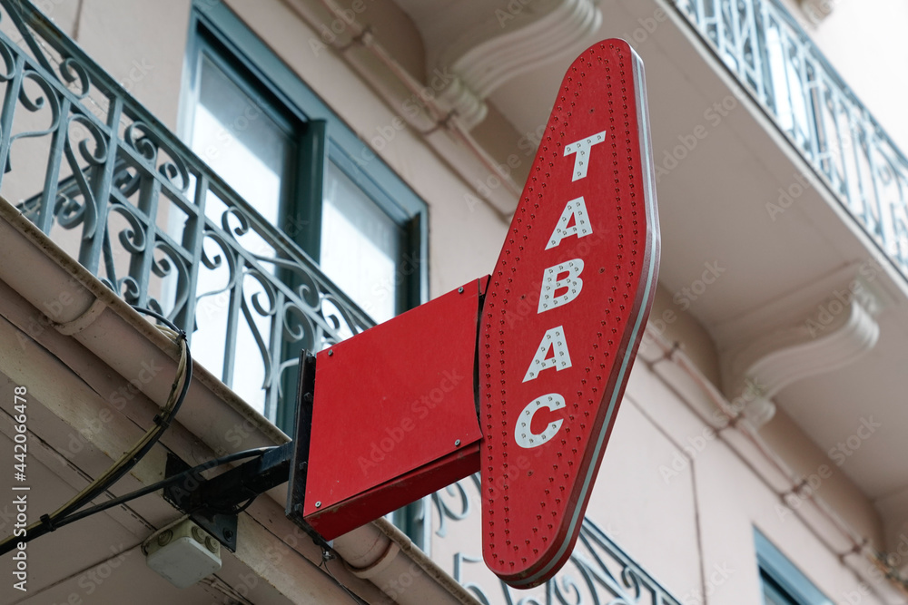 tabac french logo brand and sign text front of france store tobacco ...