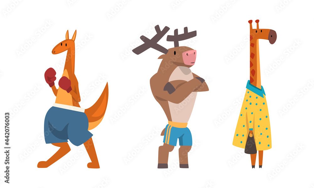 Humanized Animals of Different Professions with Giraffe Teacher and ...