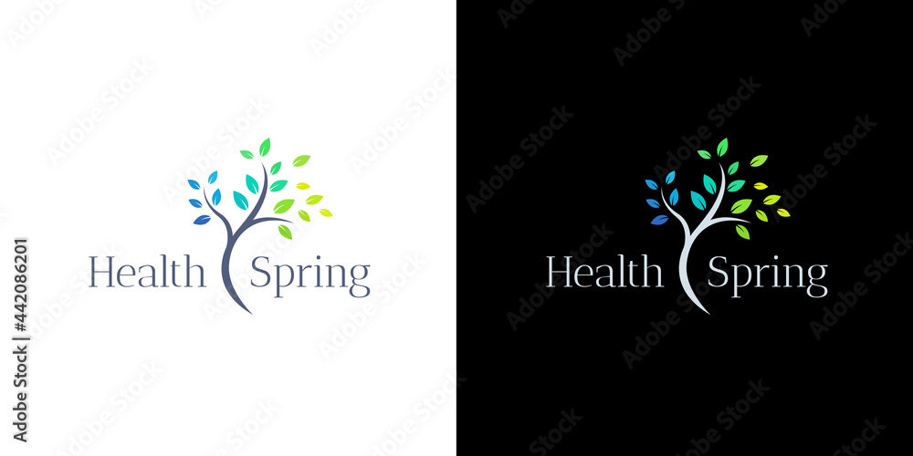 Health and wellness logo design Stock Vector | Adobe Stock