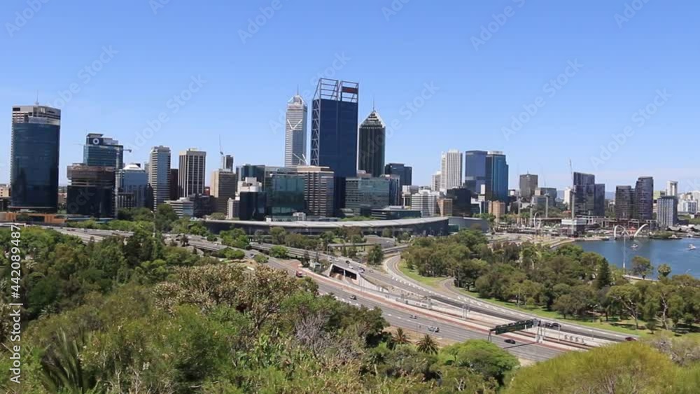 City Of Perth Skyline Seen From Kings Park And Botanic Gardens Lookout ...