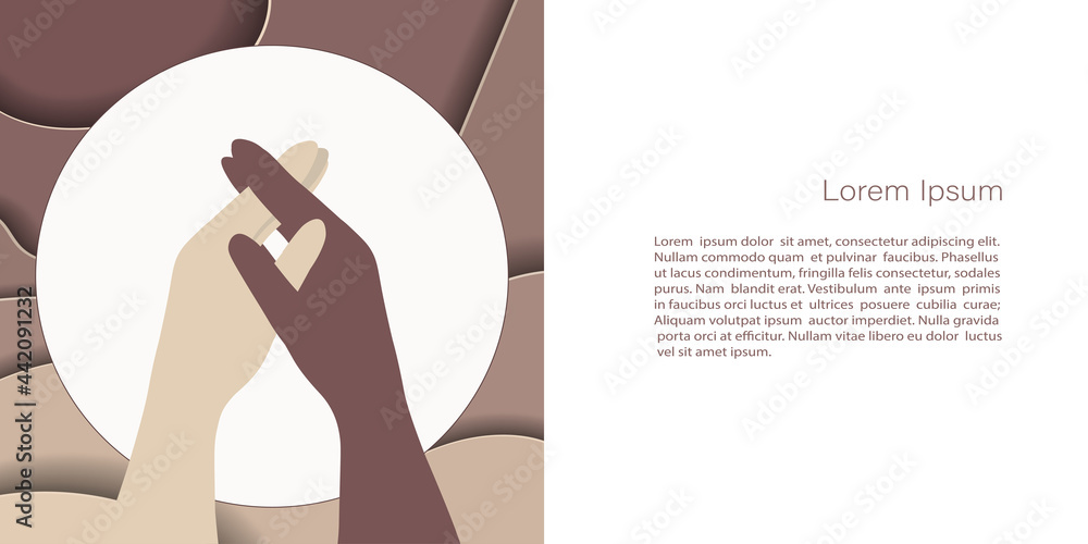 Stop racism vector Illustration, Two hands holding, protest banners and ...