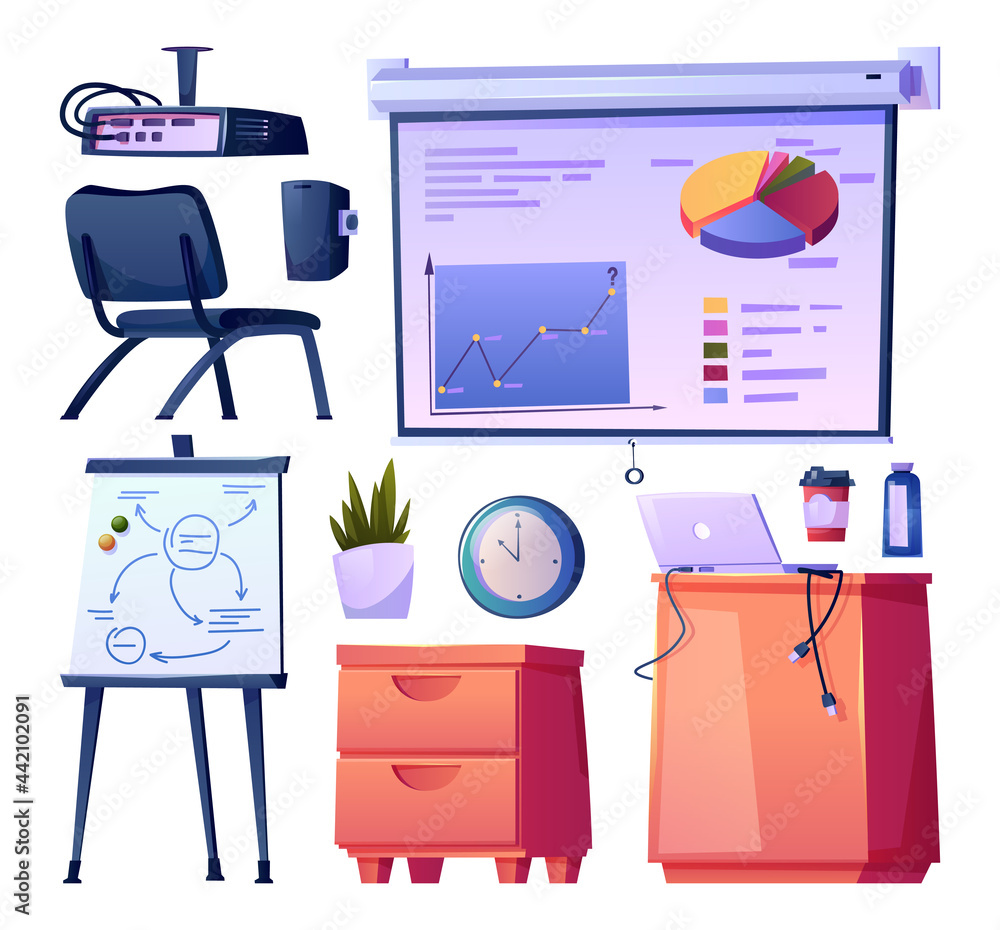 Contemporary school or office, university or college interior design ...