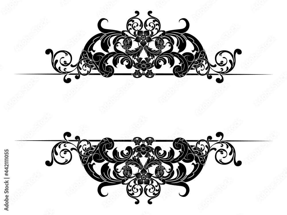 Decorative hand drawn classic vintage ornament Text Separator. Retro ...