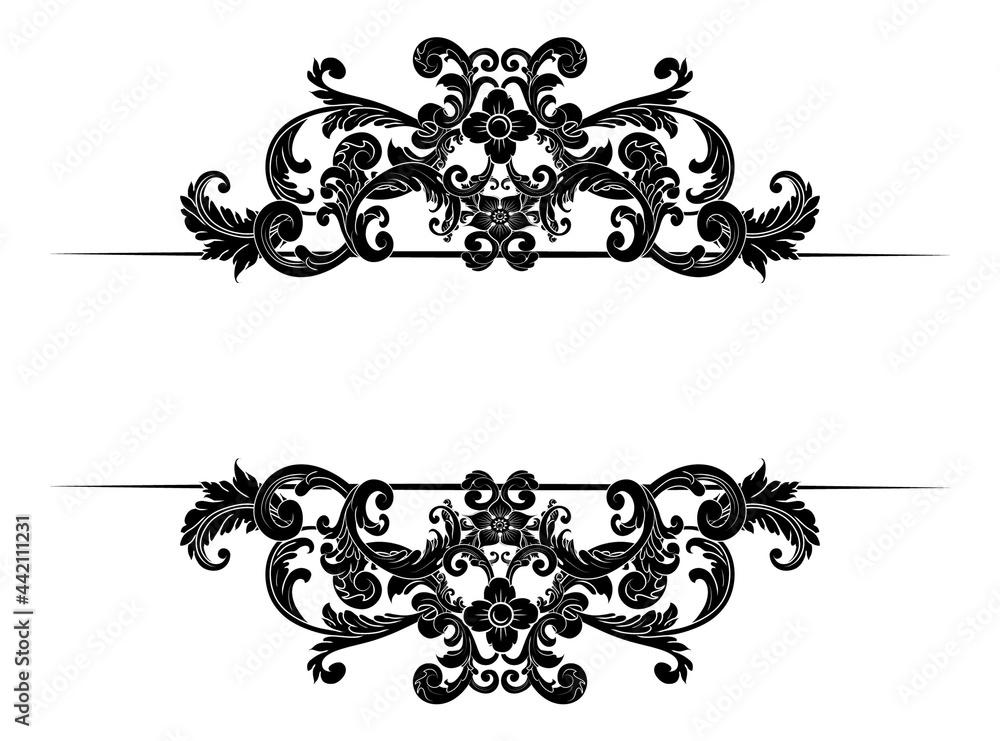 Decorative hand drawn classic vintage ornament Text Separator. Retro ...