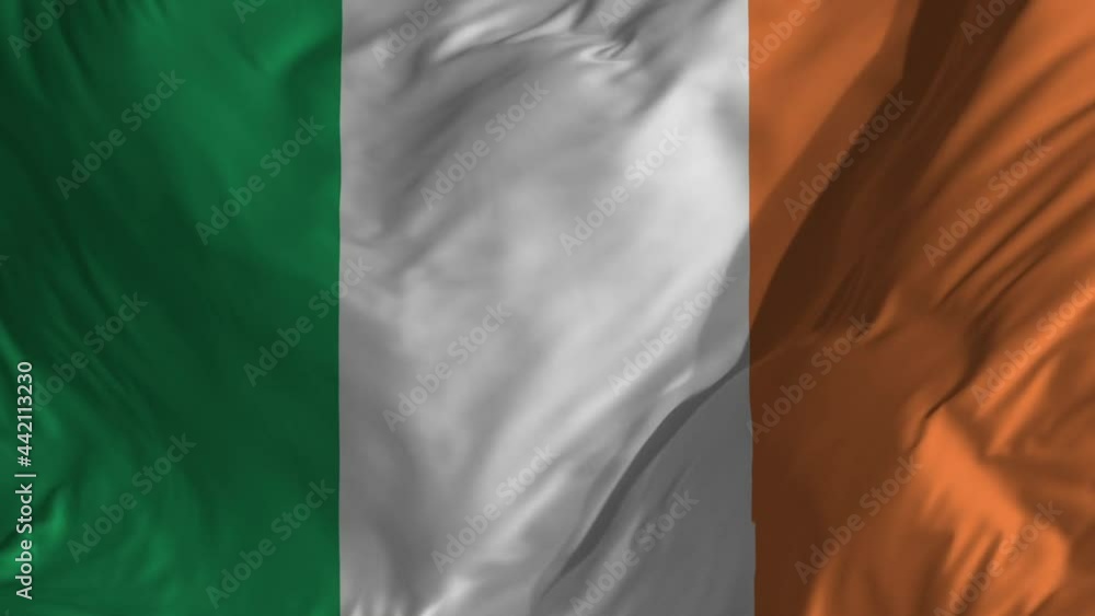 Irish flag video waving in wind. Realistic Ireland Flag background ...