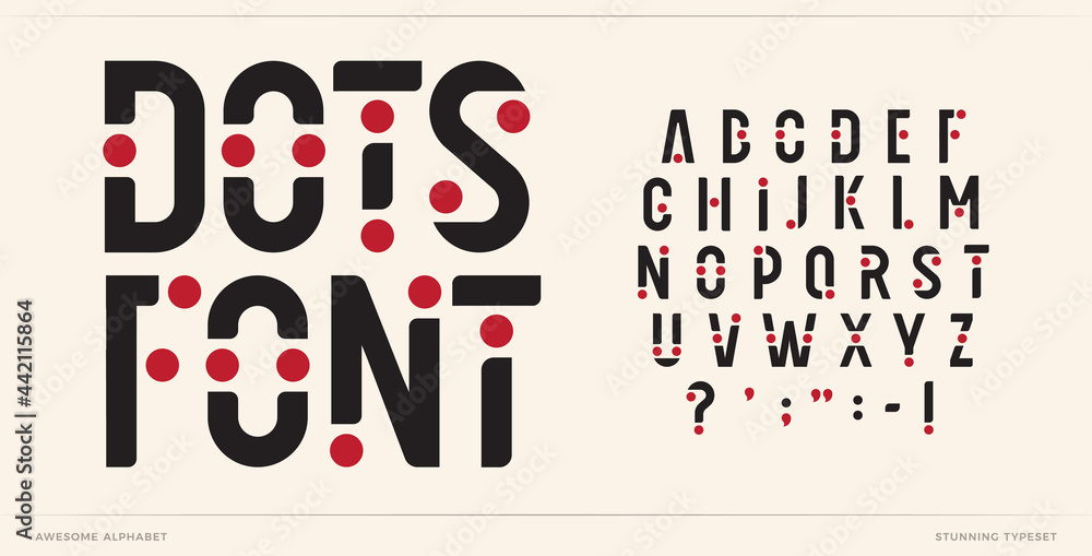 Dots font art alphabet letters. Creative logo letters with points ...
