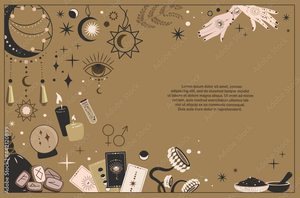 Magic Esoteric logo template illustration,flyer,card,advertisment ...