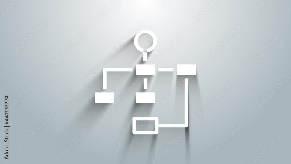 Vidéo Stock White Business hierarchy organogram chart infographics icon isolated on grey ...