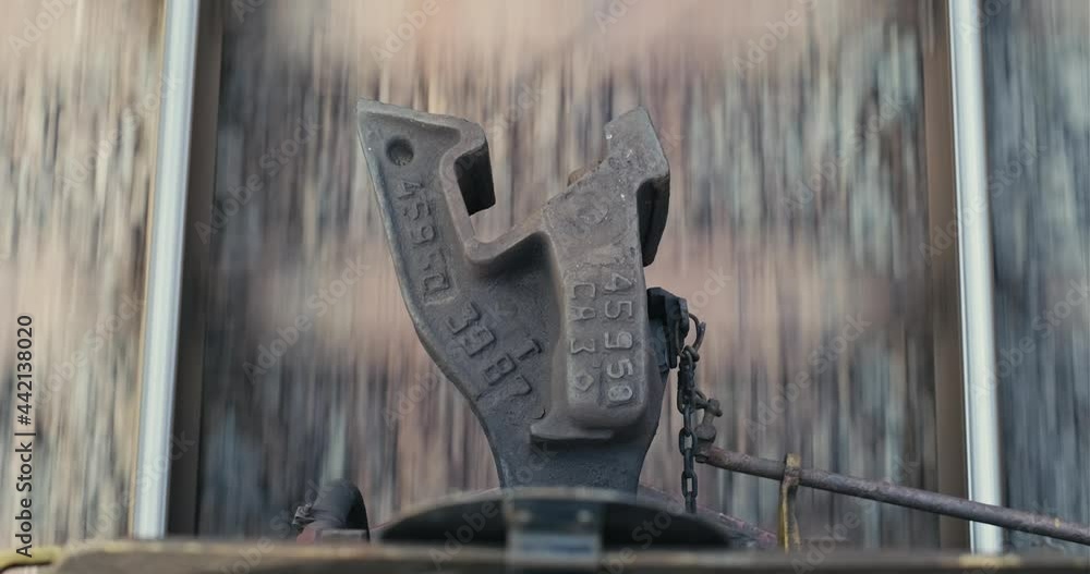 Cinematic shot: Top down view of train journey. Railway Track Seen from ...