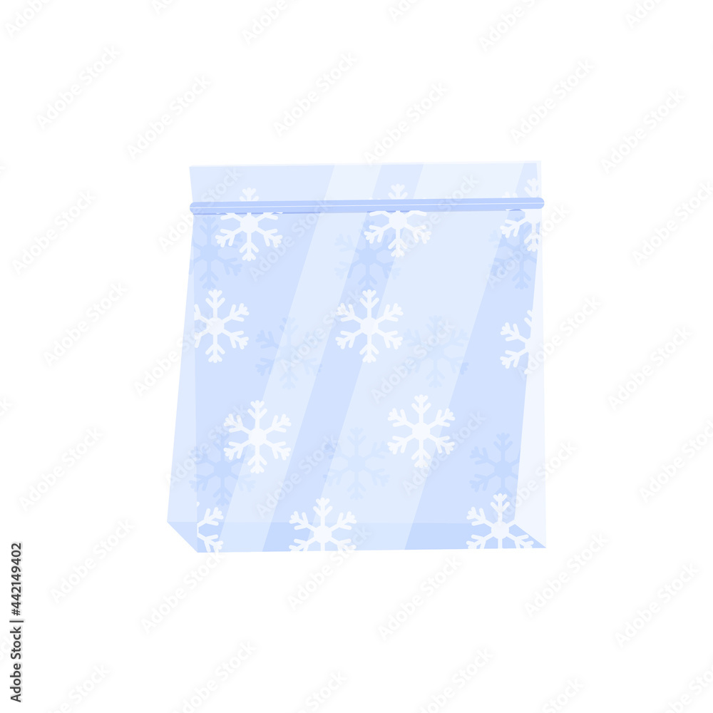 Plastic transparent bag for freezing food. Plastic zip bag with ...