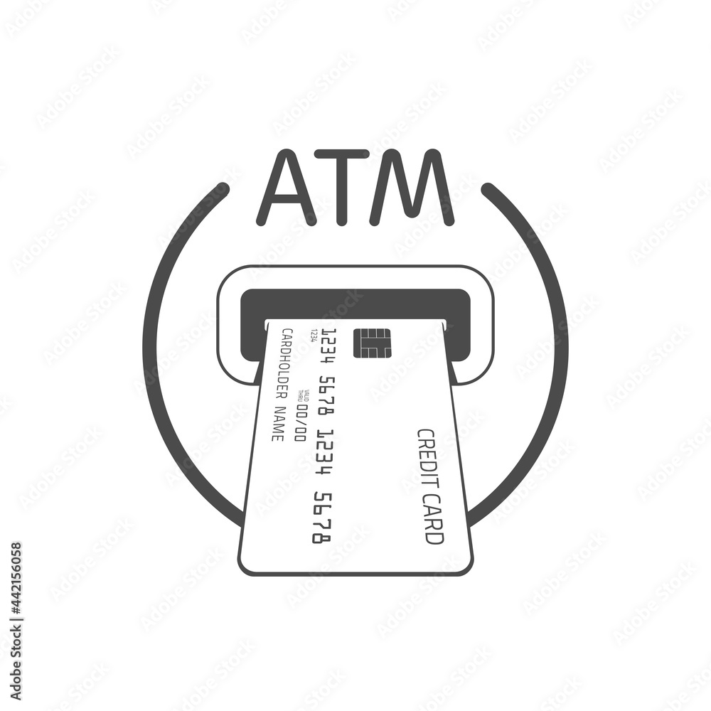 Bank atm machine slot icon. Payment terminal, Shopping symbol. Insert ...