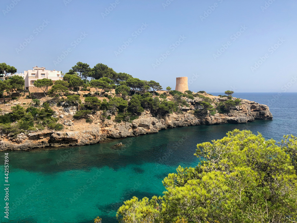Cala Pi bay in the southern part of Mallorca with crystal clear ...