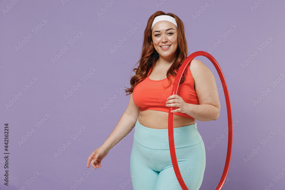 Young smiling fun chubby overweight plus size big fat fit woman 20s ...