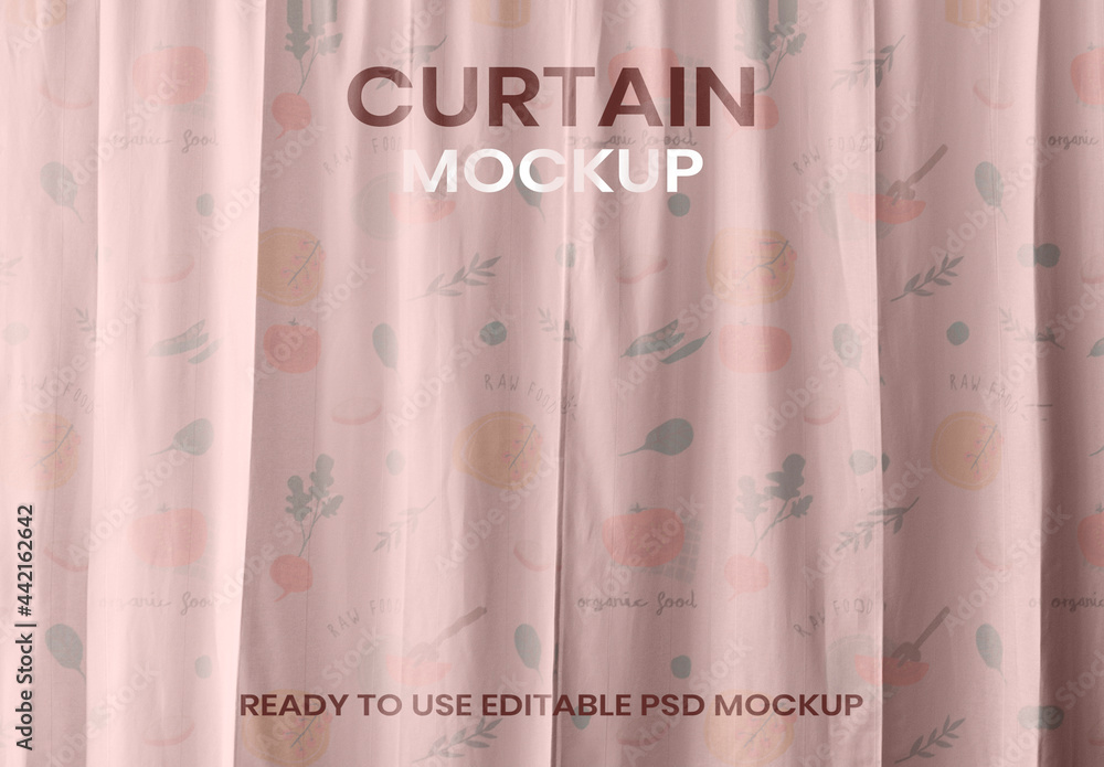 Editable Curtain Mockup Design Stock Template | Adobe Stock