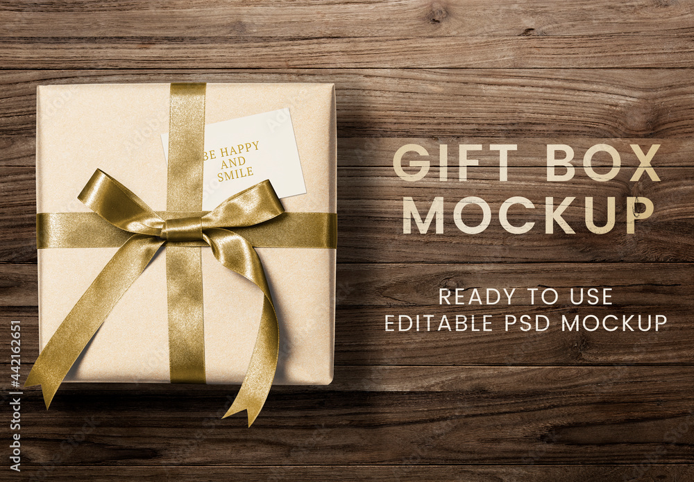 Editable Gift Box Mockup Stock Template | Adobe Stock