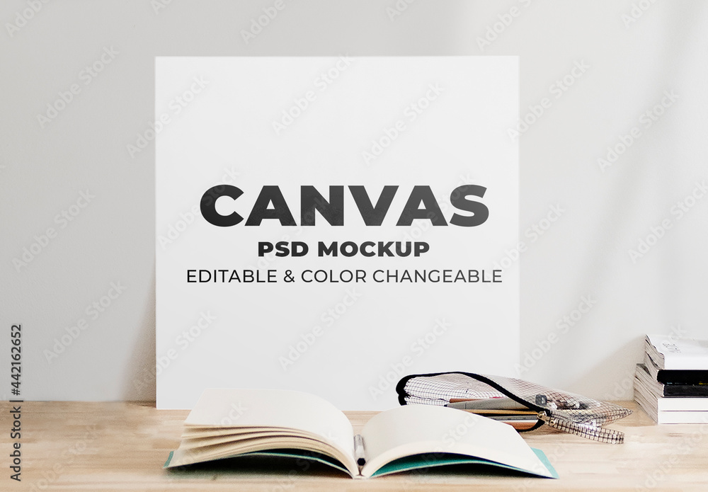 Square Frame Mockup Setting on Work Space Stock Template | Adobe Stock