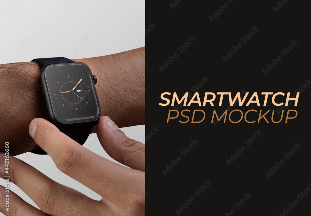 Editable Smartwatch Screen Mockup Stock Template | Adobe Stock