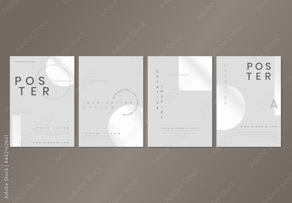 Editable Gray Poster Layout Design Stock Template | Adobe Stock