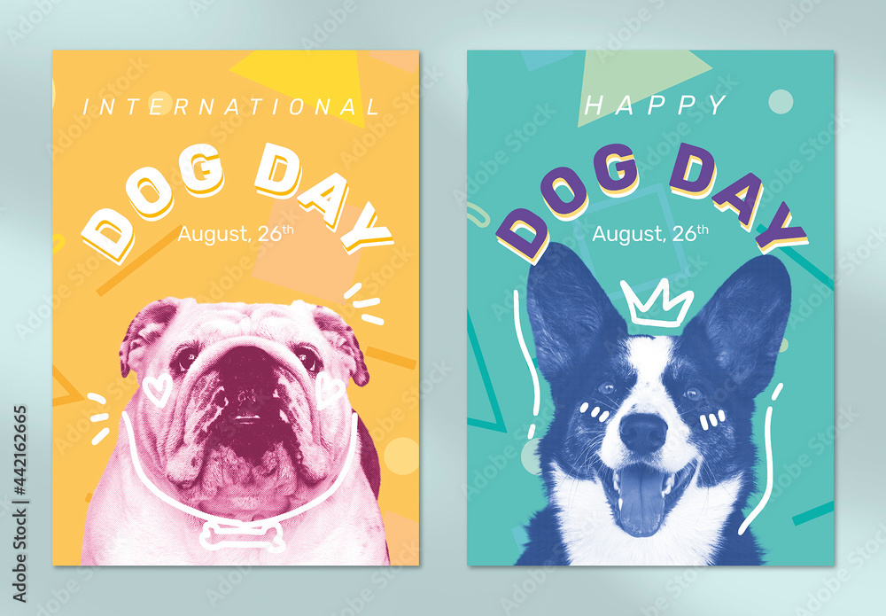Editable Dog Day Poster Layout Stock Template | Adobe Stock
