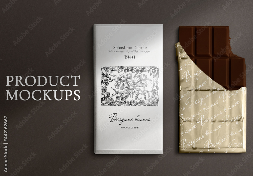 Chocolate Bar Packaging Design Mockup Stock Template | Adobe Stock