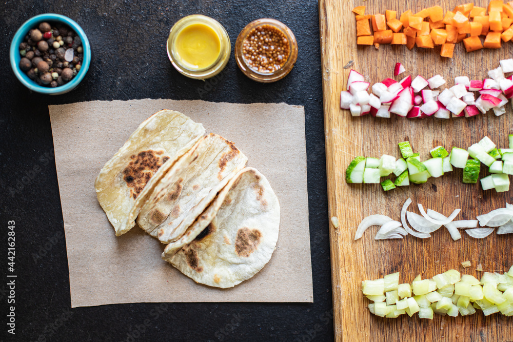 tacos stuffed vegetables doner kebab flatbread vegetable taco on the ...