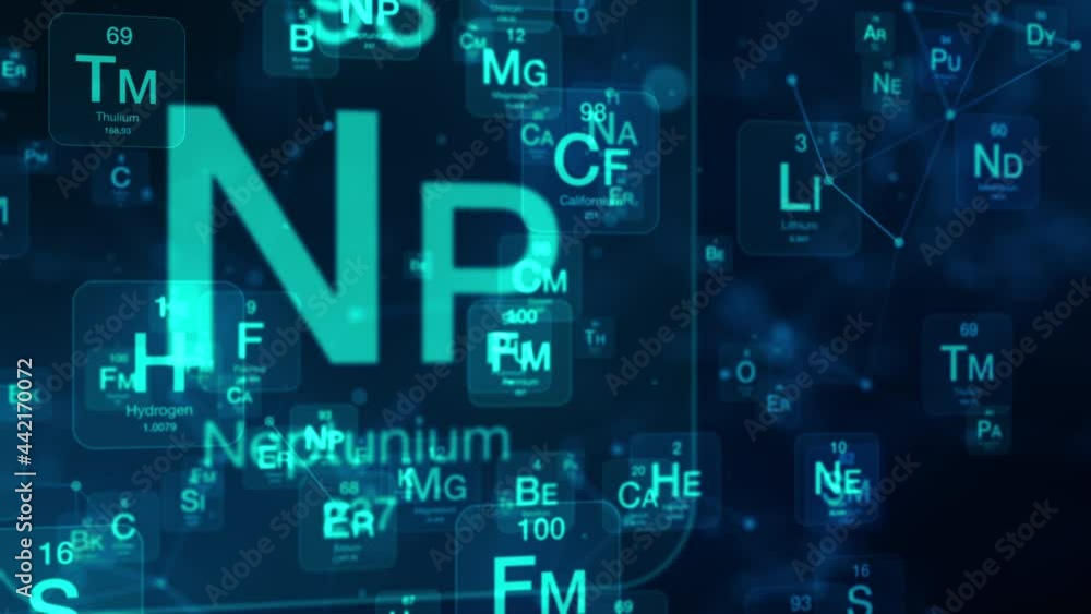 futuristic periodic table of elements (3d render) Stock Video | Adobe Stock