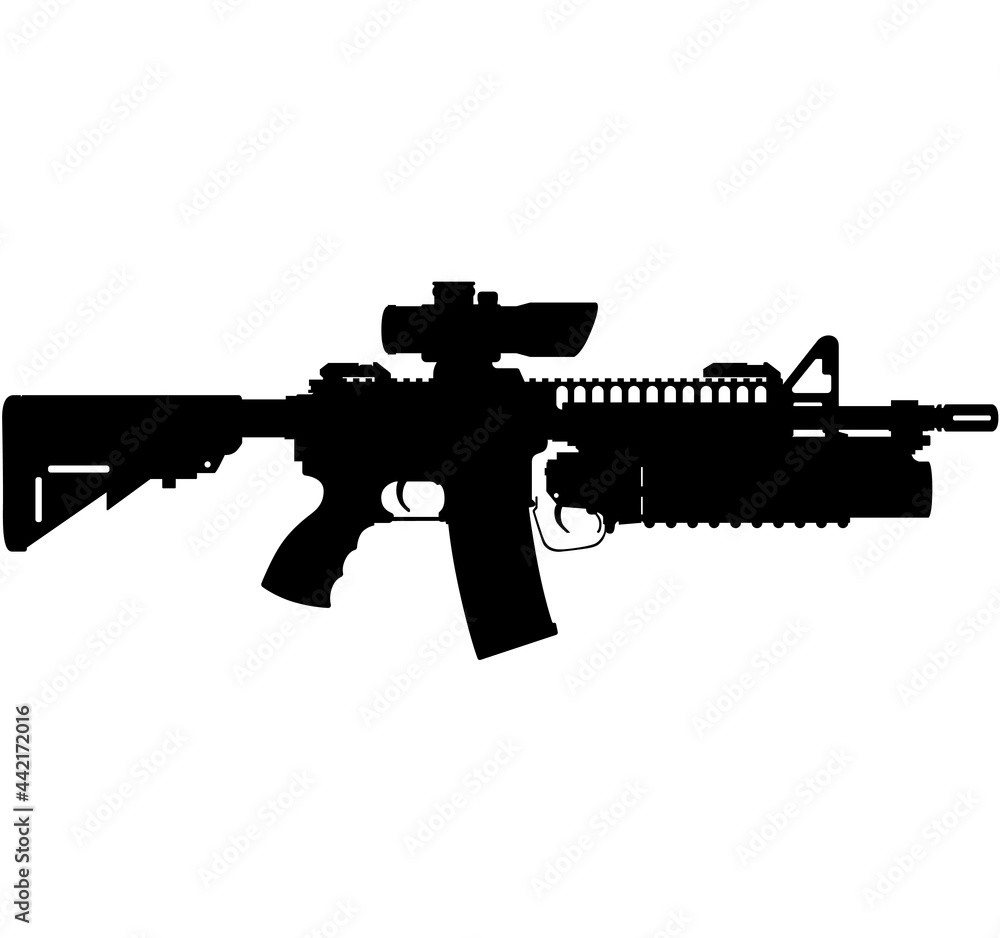 US Army fully automatic machine gun M4, M16 Carbine Caliber 5.56mm m ...
