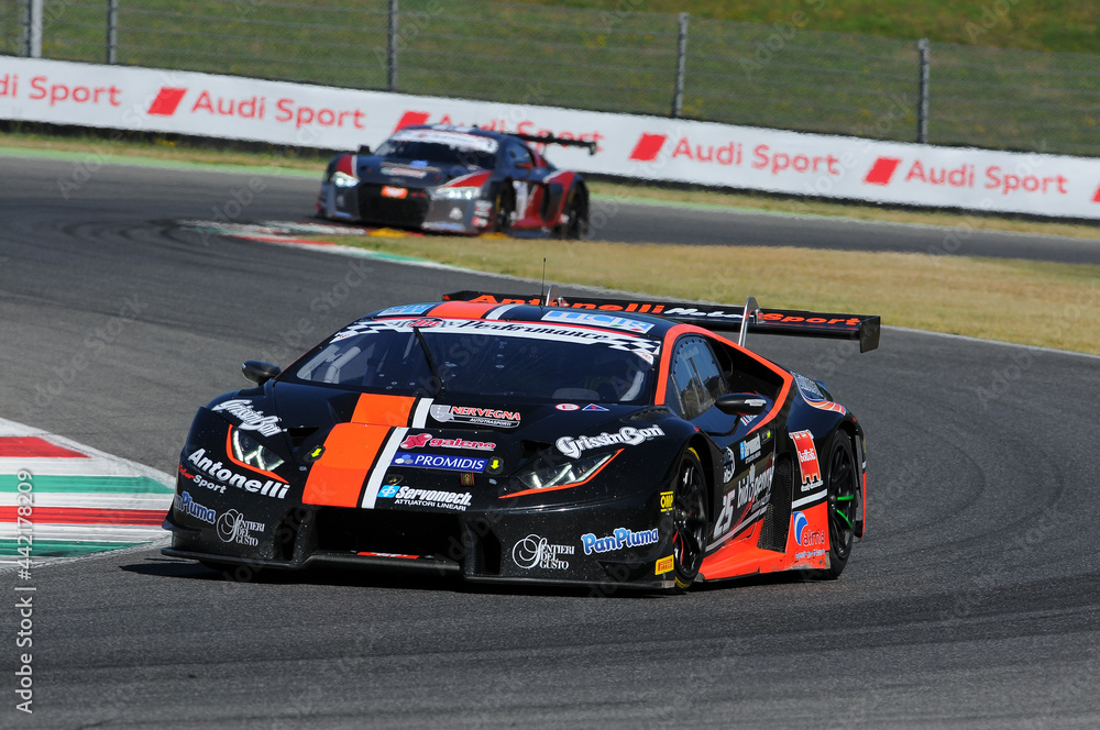 Mugello Circuit, Italy - July 17, 2016: Lamborghini Huracan GT3 - Super GT3 of Antonelli ...