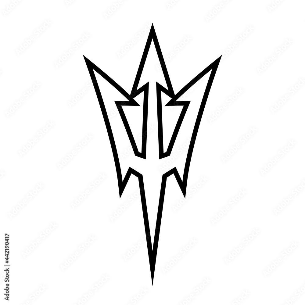 Devil pitchfork outline icon. Clipart image isolated on white ...