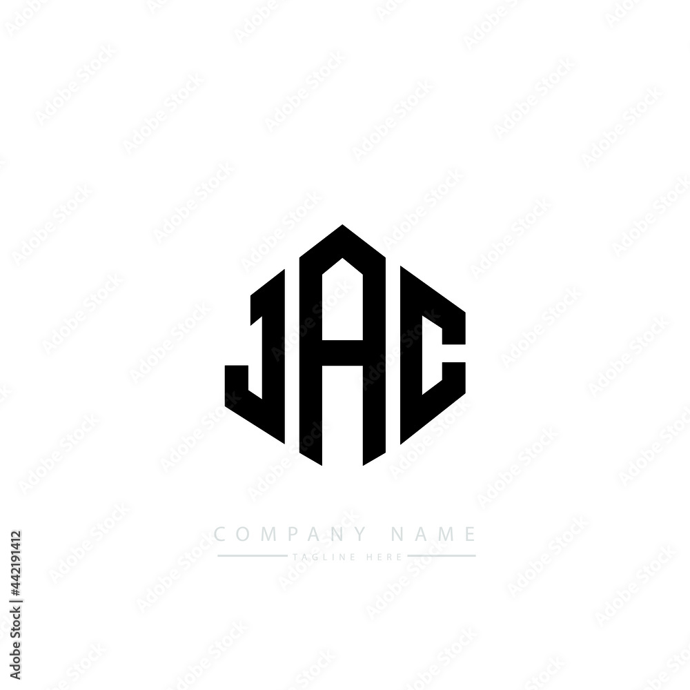 JAC letter logo design with polygon shape. JAC polygon logo monogram ...
