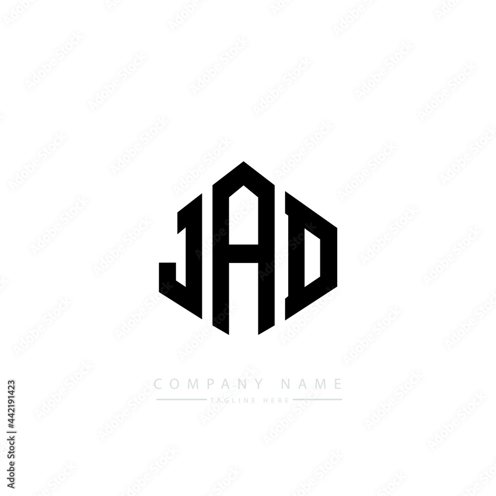 JAD letter logo design with polygon shape. JAD polygon logo monogram ...