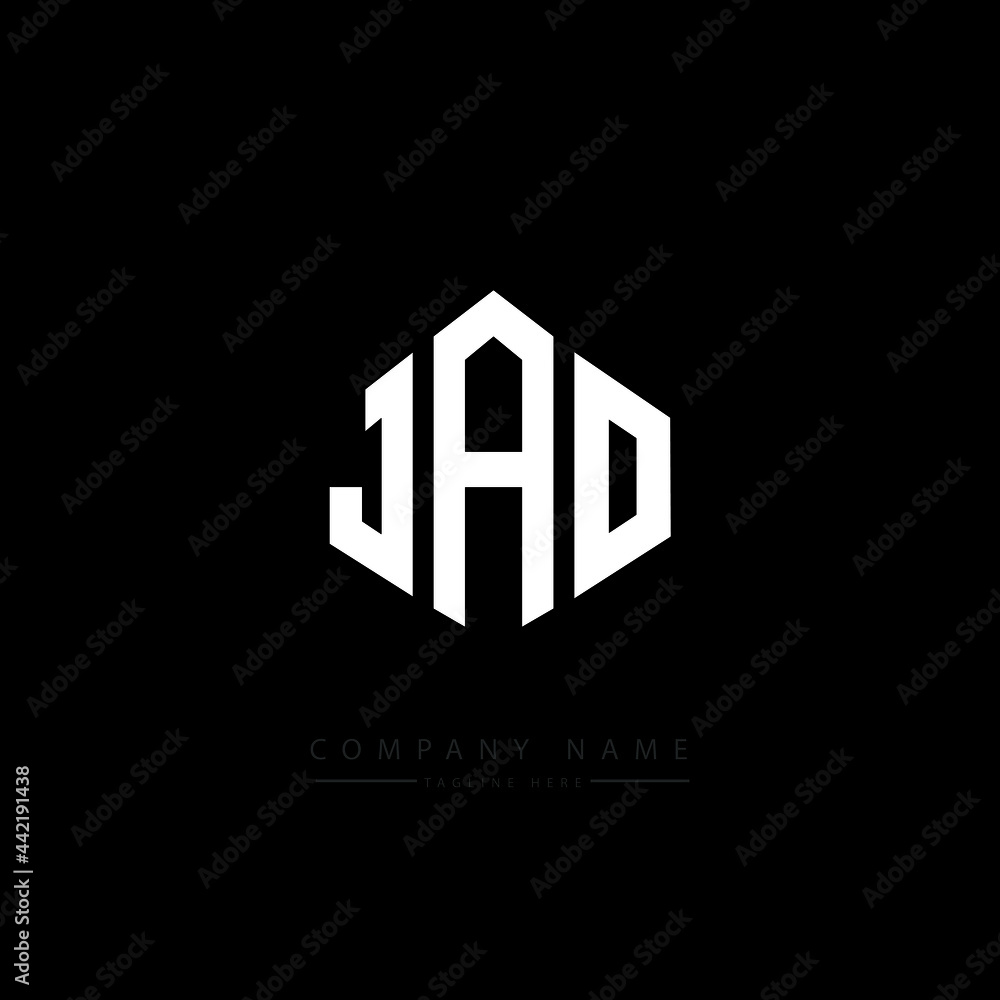 JAO letter logo design with polygon shape. JAO polygon logo monogram ...