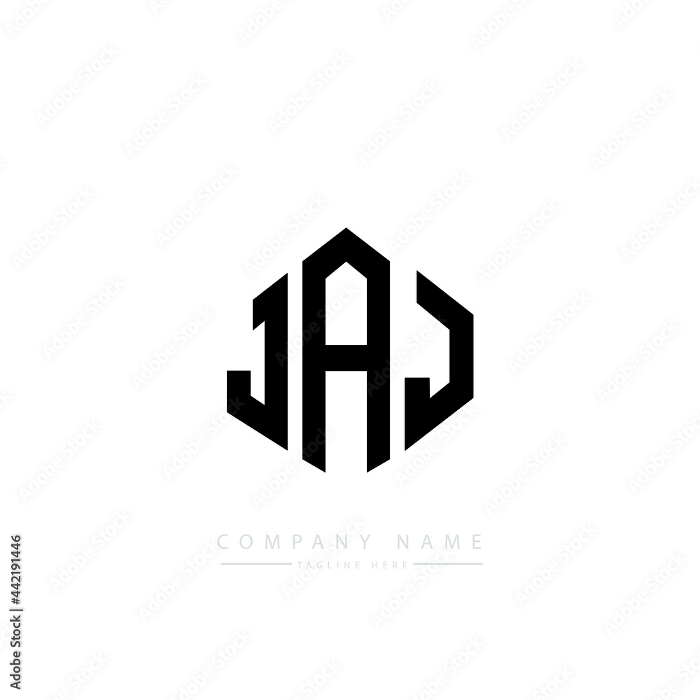 JAJ letter logo design with polygon shape. JAJ polygon logo monogram ...