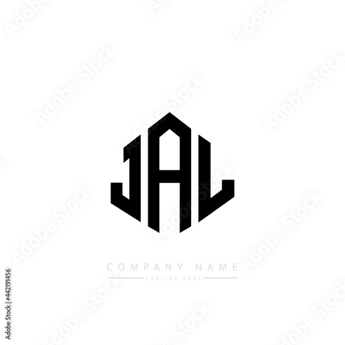 JAL letter logo design with polygon shape. JAL polygon logo monogram ...