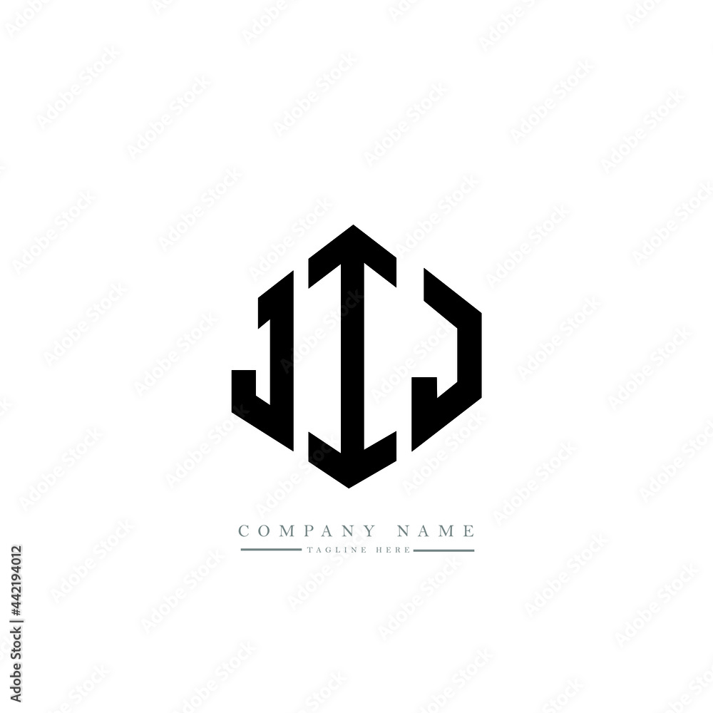 JIJ letter logo design with polygon shape. JIJ polygon logo monogram ...
