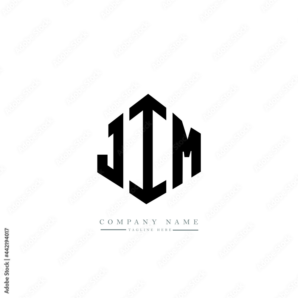 JIM letter logo design with polygon shape. JIM polygon logo monogram ...
