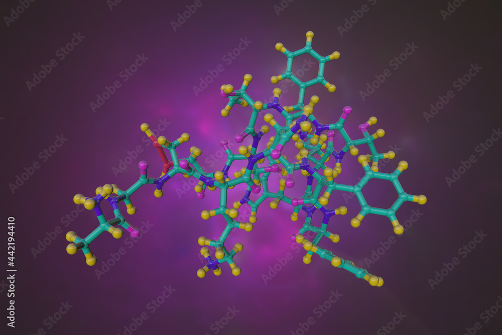 Molecular structure of human somatostatin-14, an inhibitory peptide ...