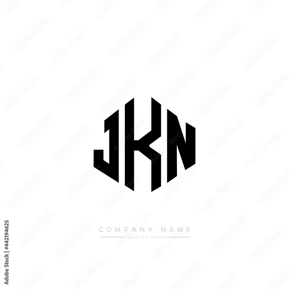 JKN letter logo design with polygon shape. JKN polygon logo monogram ...