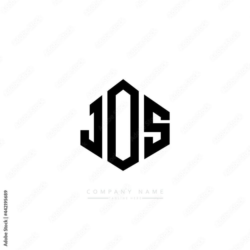 JOS letter logo design with polygon shape. JOS polygon logo monogram ...