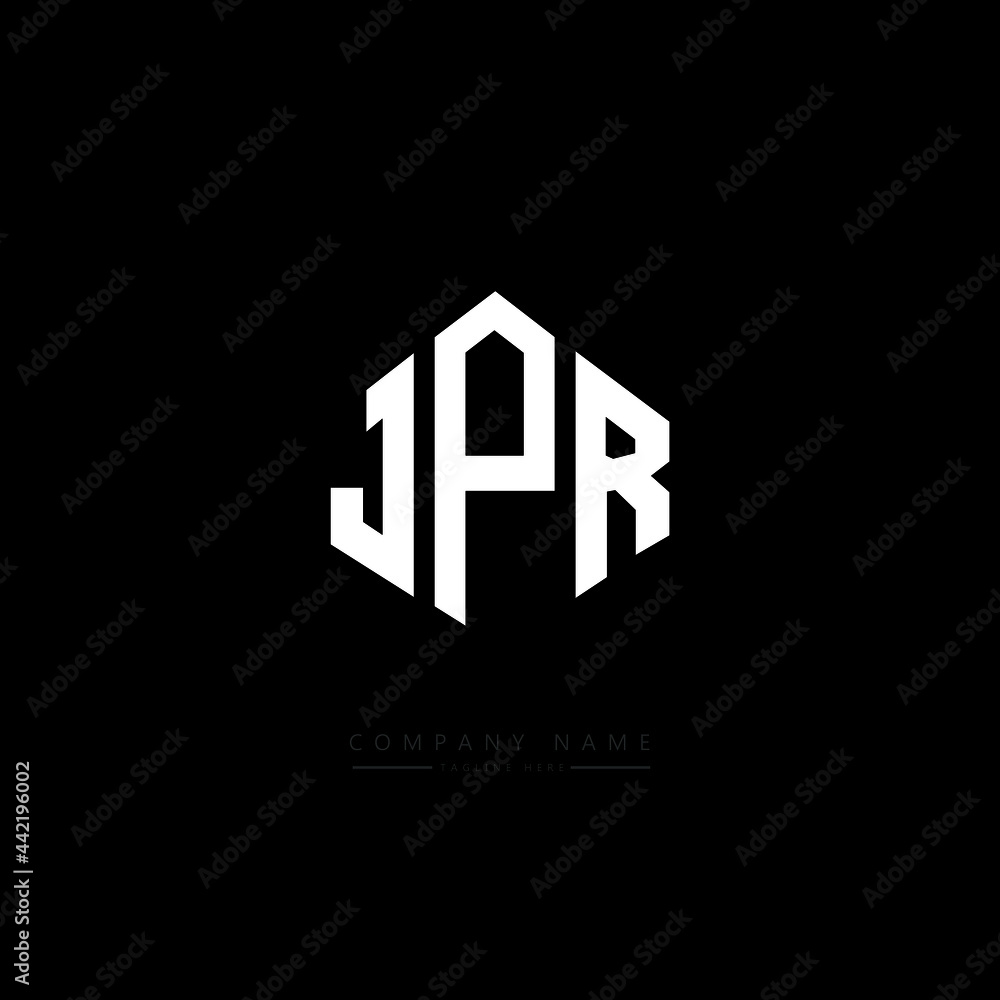 JPR letter logo design with polygon shape. JPR polygon logo monogram ...