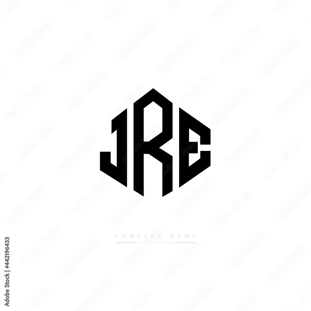 JRE letter logo design with polygon shape. JRE polygon logo monogram ...