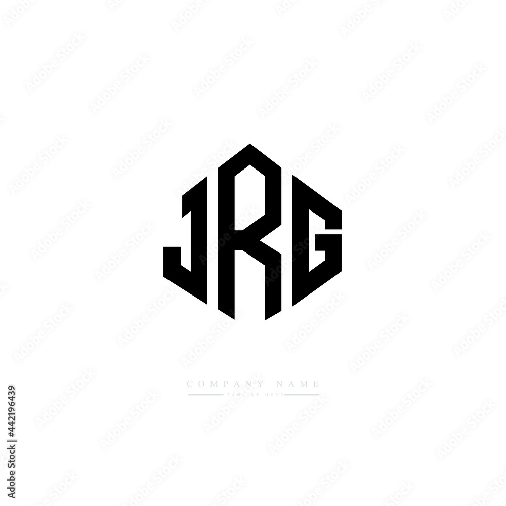 JRG letter logo design with polygon shape. JRG polygon logo monogram ...