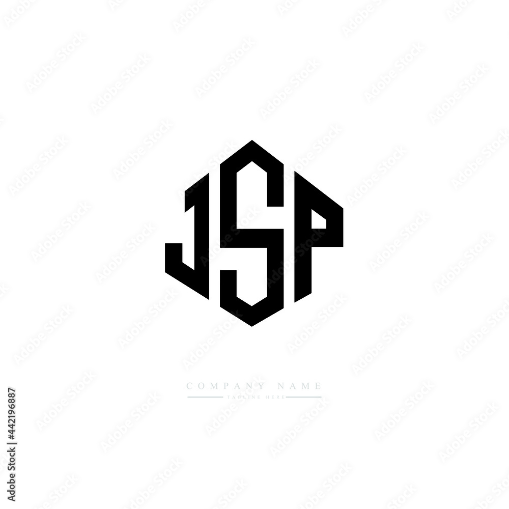 JSP letter logo design with polygon shape. JSP polygon logo monogram ...