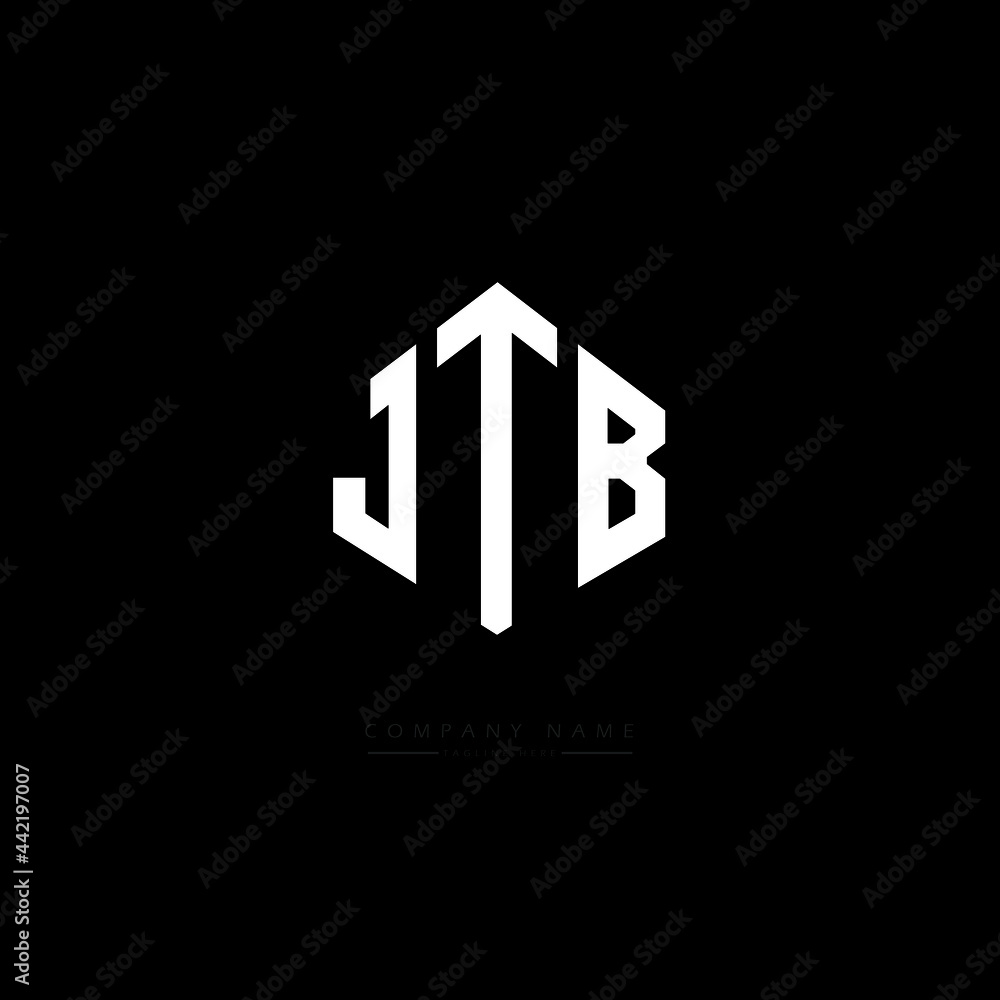 JTB letter logo design with polygon shape. JTB polygon logo monogram ...
